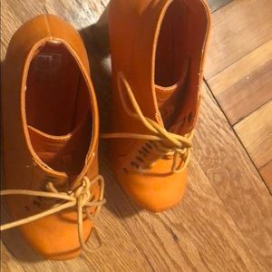 City Skyscraper | Shoes | Orange Platform City Skyscraper Bootie | Poshmark